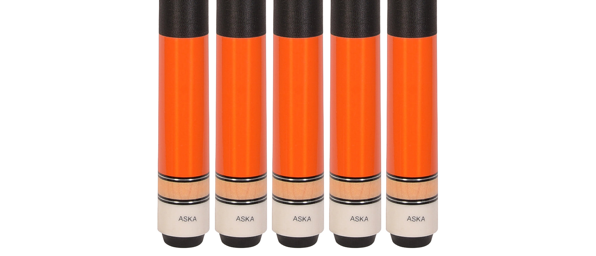 Set of 5 Orange Aska L2 Billiard Pool Cues, 58" Hard Rock Canadian Map ...