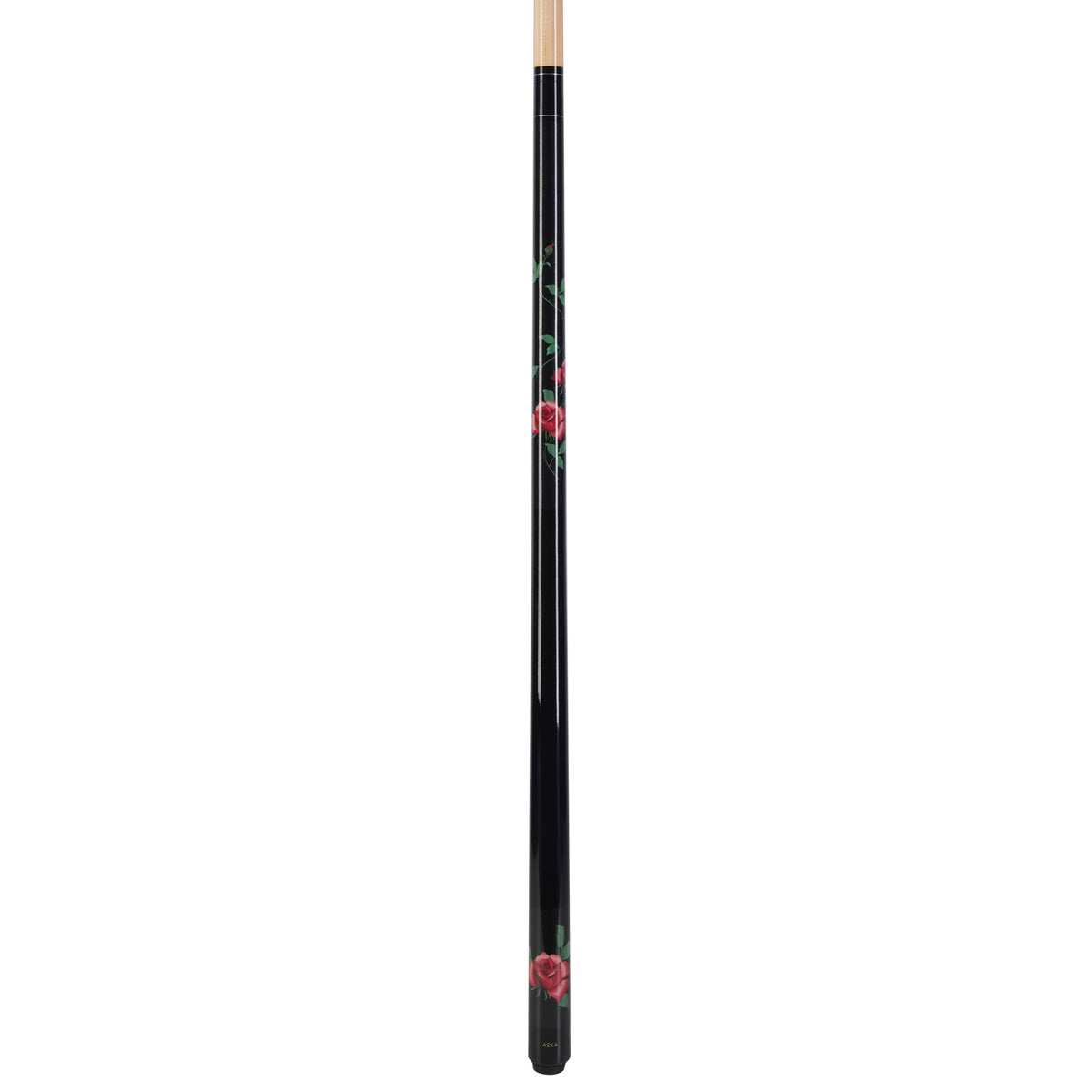 ASKA Custom Pool Cue Black Rose, 13mm Hard Leather Tip, Canadian Hard ...